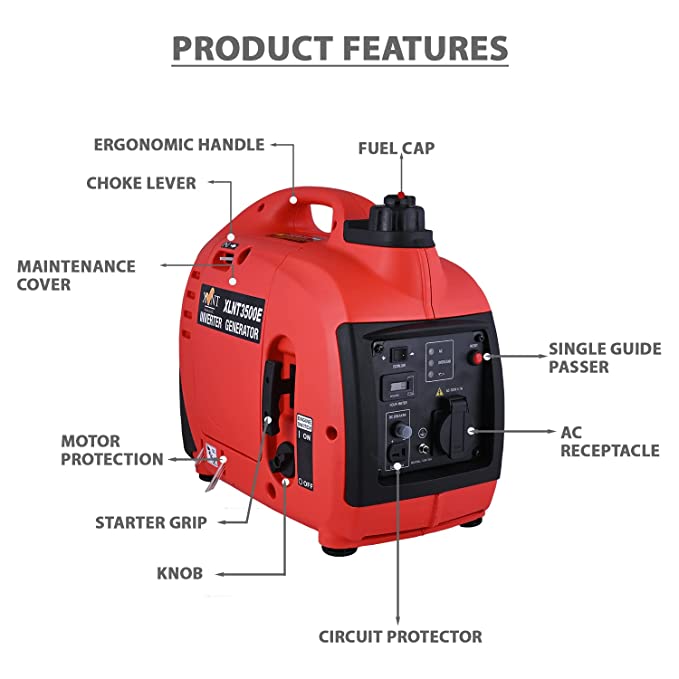 GIGAWATTS XLNT 3500E 1KW Inverter Generator Ultimate Portable Power ...