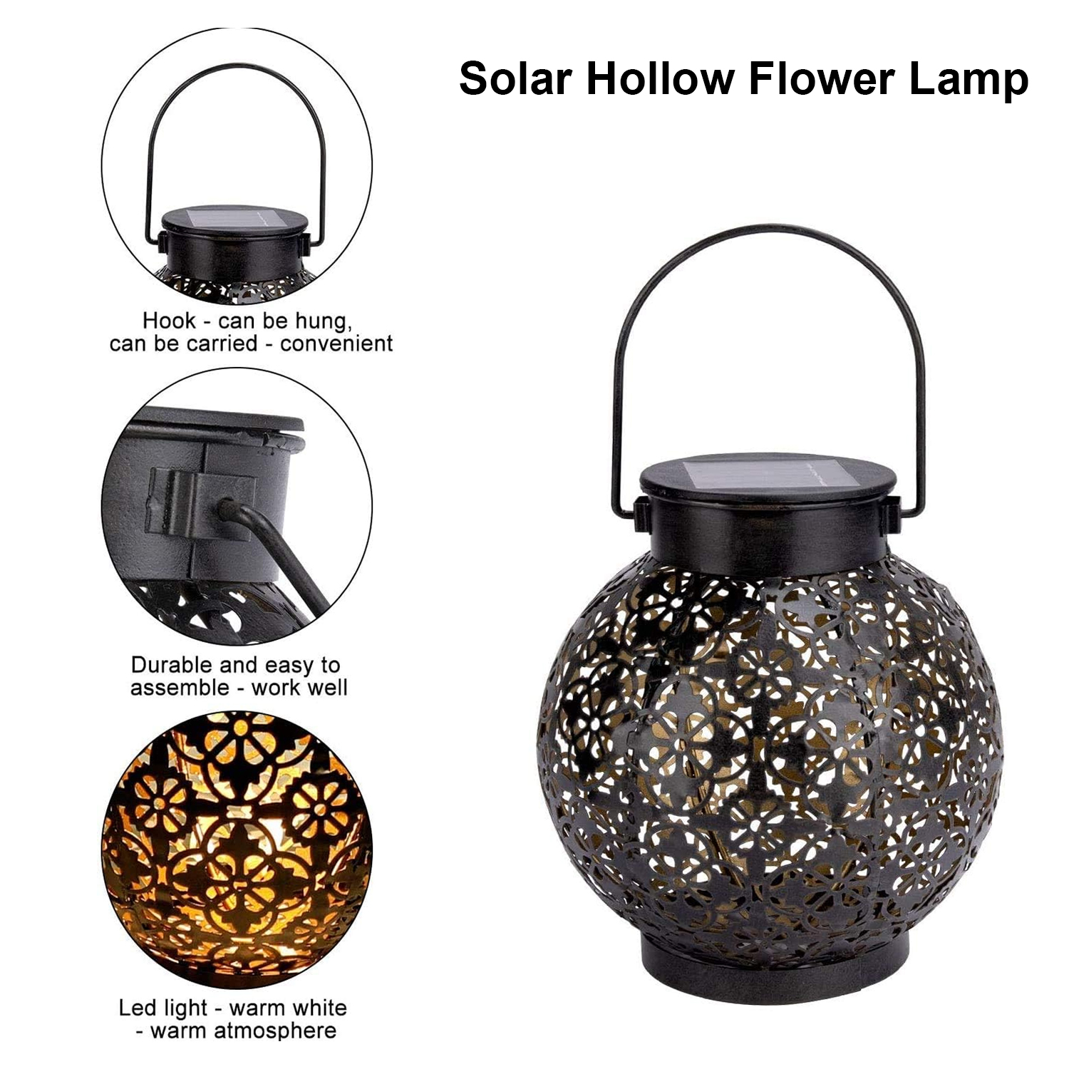 GIGAWATTS LED Solar Lanterns with Outdoor Hanging Design