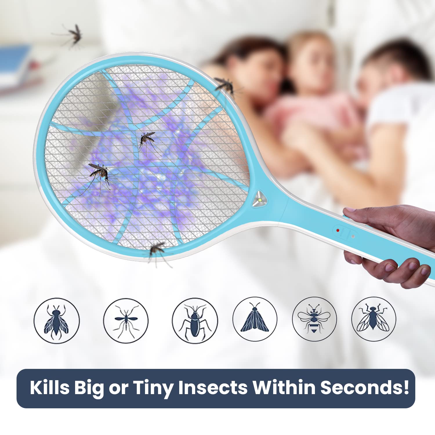 GIGAWATTS Ultra Mosquito Racket Bat Export Quality 1200mAh Battery USB ...