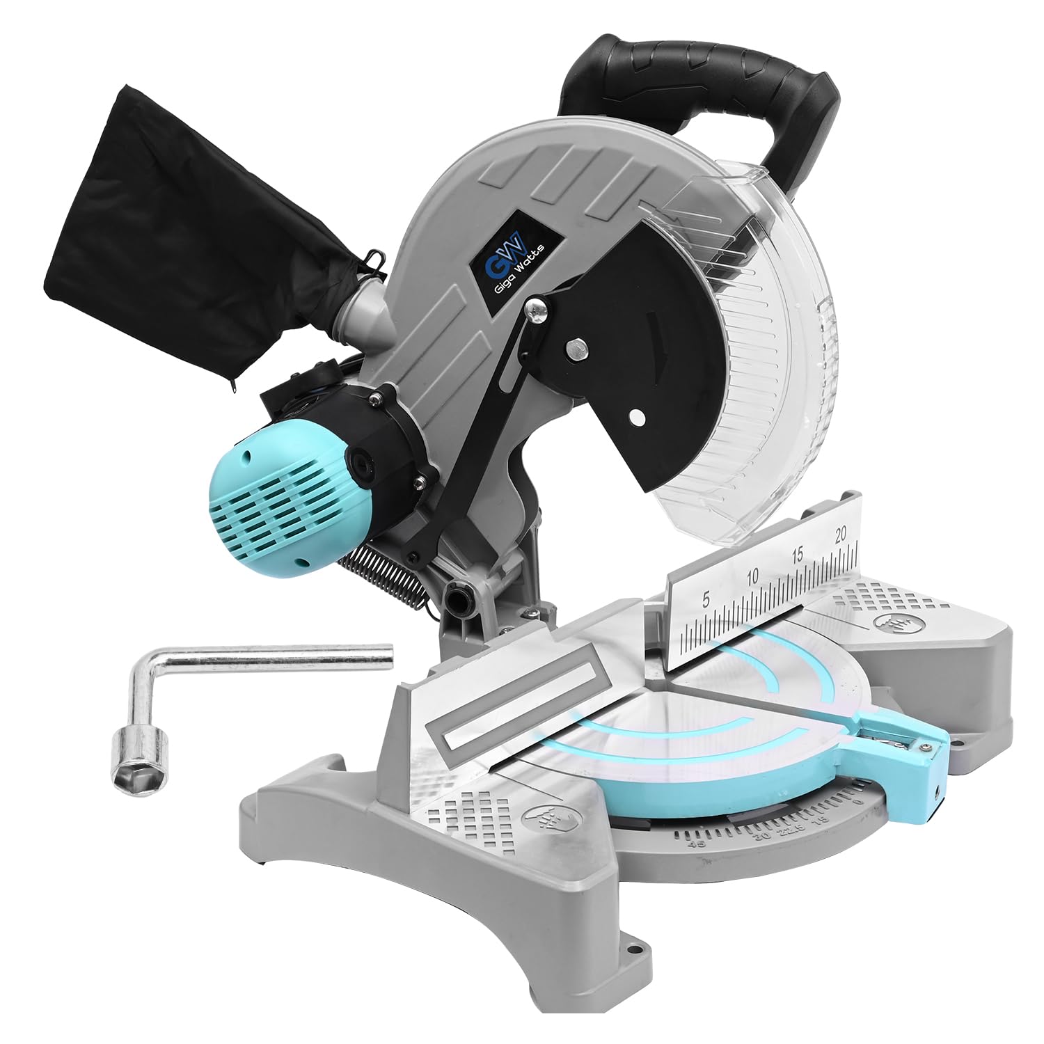 GIGAWATTS 255B 10 Inch Mitre Saw 1800W Heavy Duty 5500 RPM Corded Electric Meter Cut Off Machine 255mm Cutting Disc Dia for Wood Furniture Aluminum