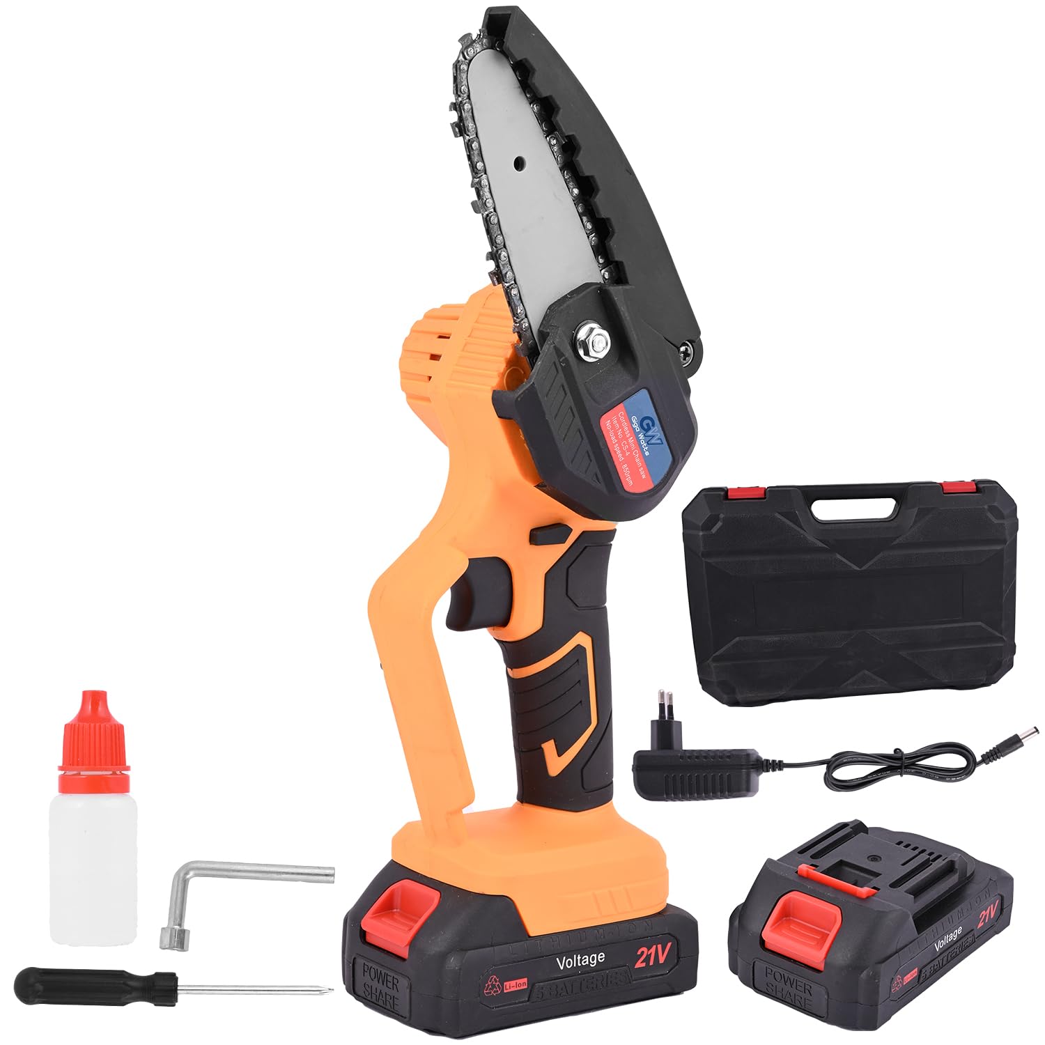 GIGAWATTS XLNT Electric Cordless Mini Chainsaw 850 RPM Handheld Battery ...