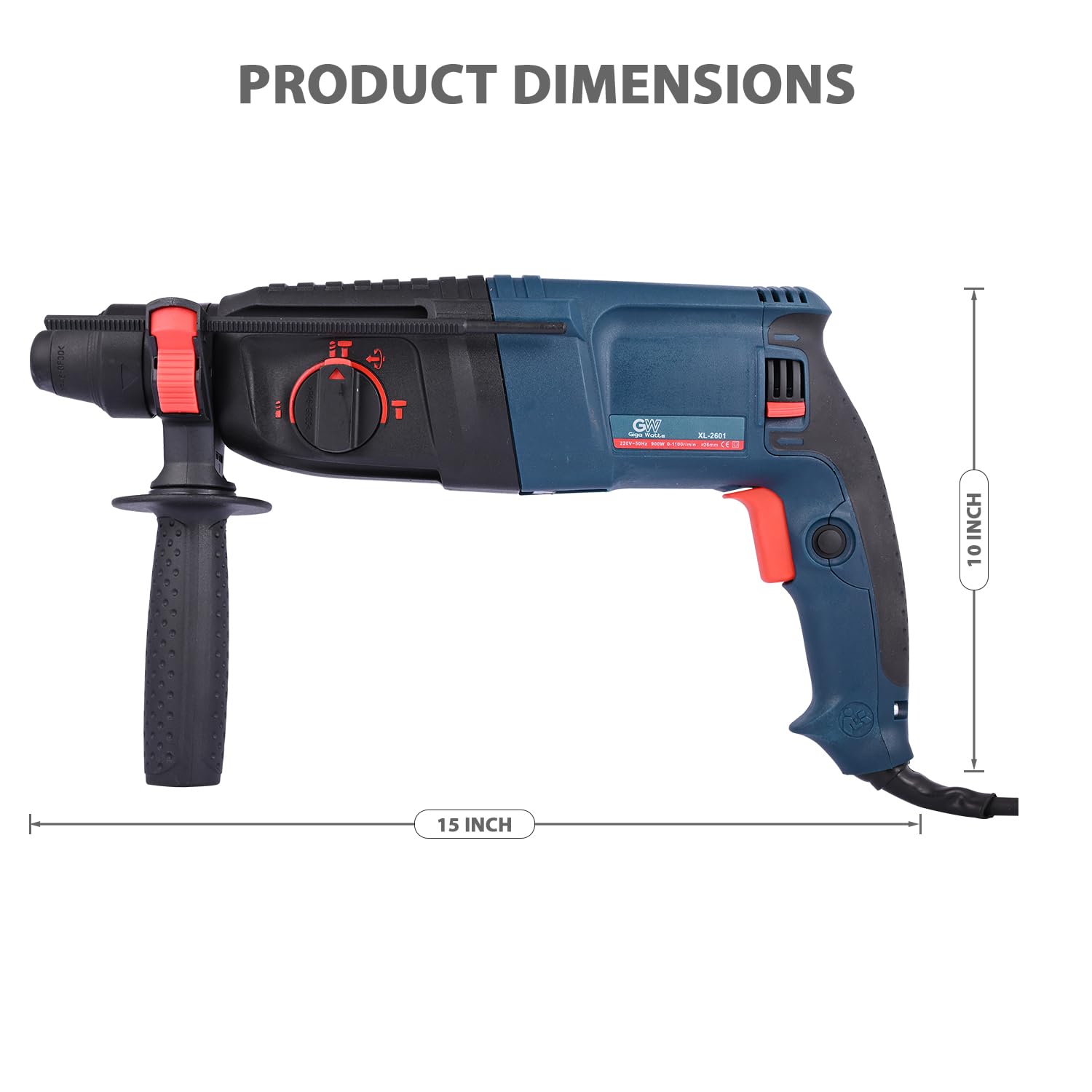 GIGAWATTS XLNT XL-2601 900W Rotary Hammer Drill Machine 3 Modes 1100 ...