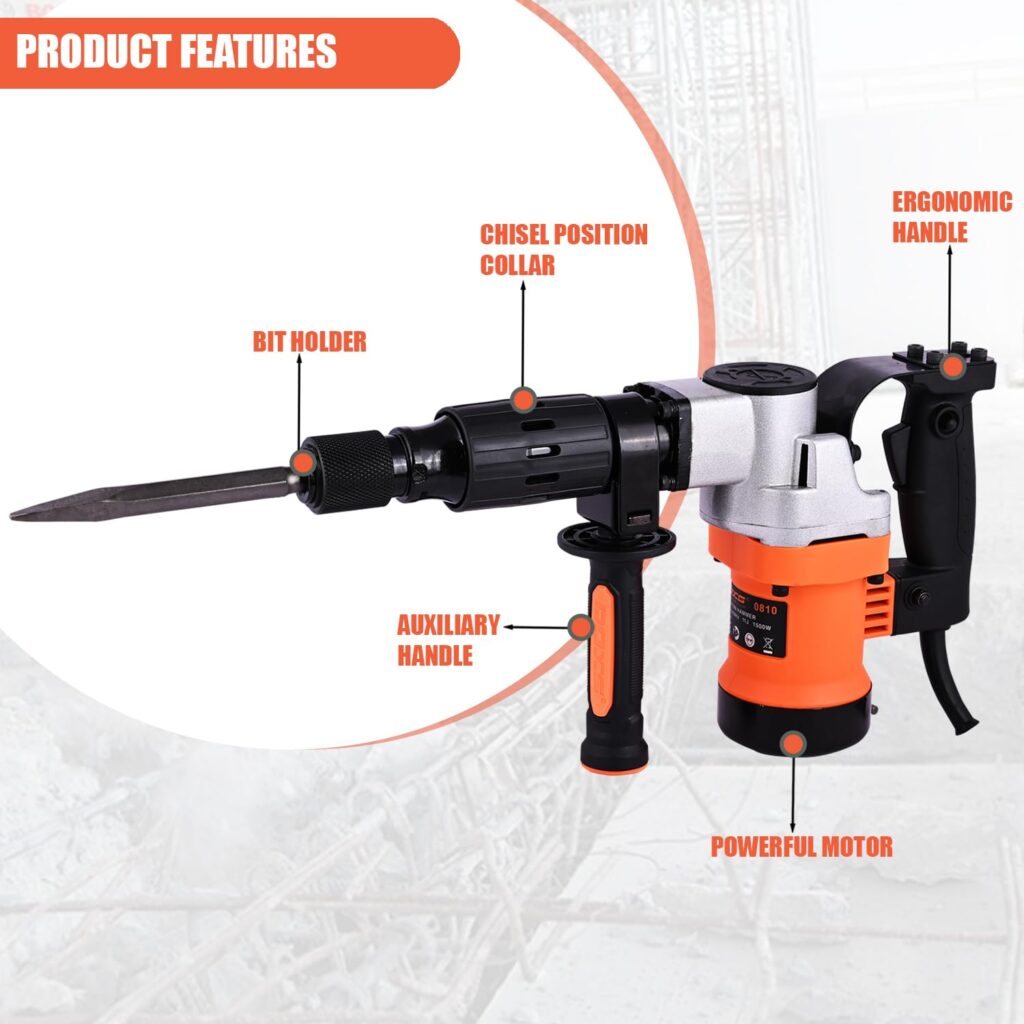GIGAWATTS DX0810 5kg Demolition Hammer 1500W 3200 r/min Heavy Duty ...