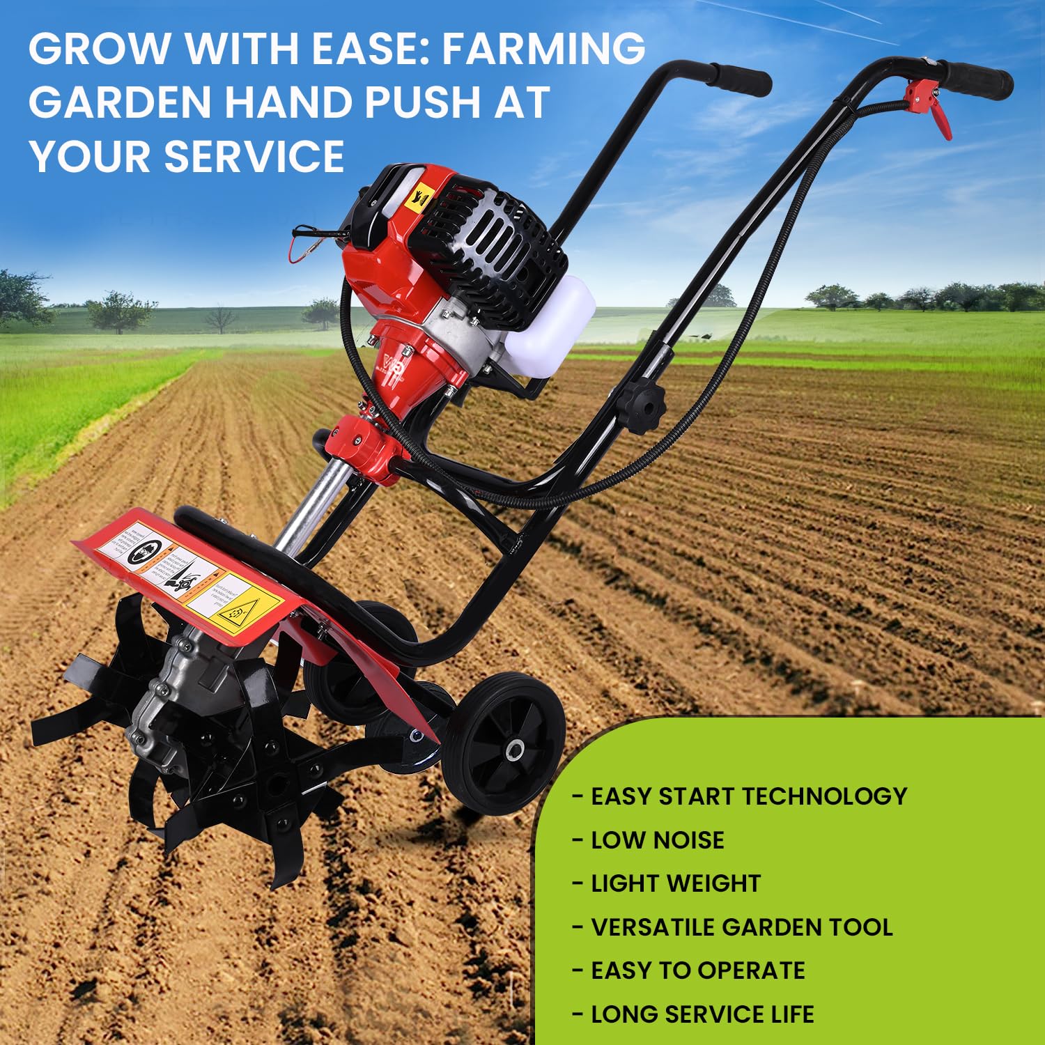 GIGAWATTS Rotary Tiller Garden Weeder and Crumbler Soil Cultivator Tool ...