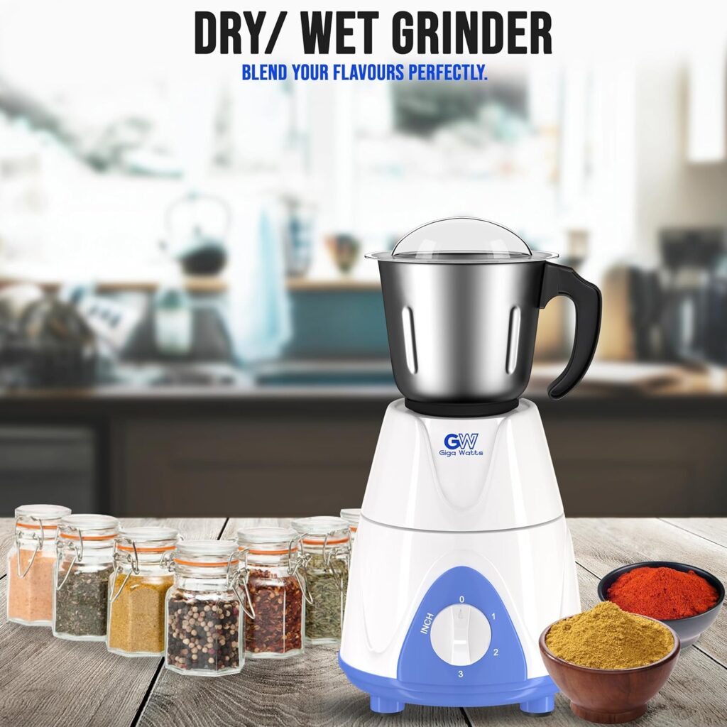 Gigawatts Mixer Grinder Blender Jars Combo Set Stainless Steel 0.5L ...