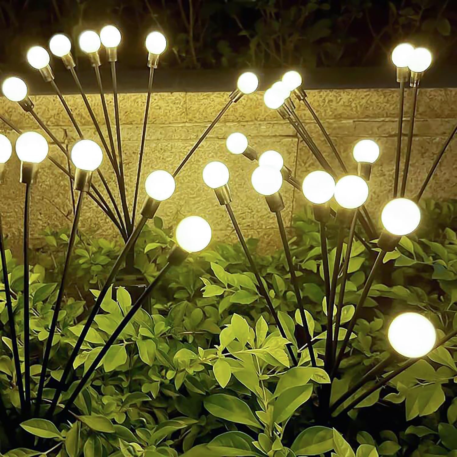GIGAWATTS 4 Pcs Firefly 8 LED Solar Garden Light Automatic Waterproof ...