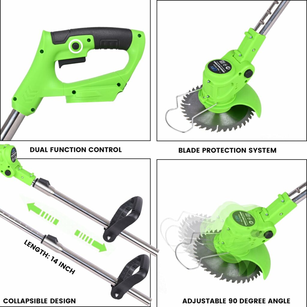 GIGAWATTS 2 in 1 Cordless Grass Trimmer & Brush Cutter with 2 PCS ...