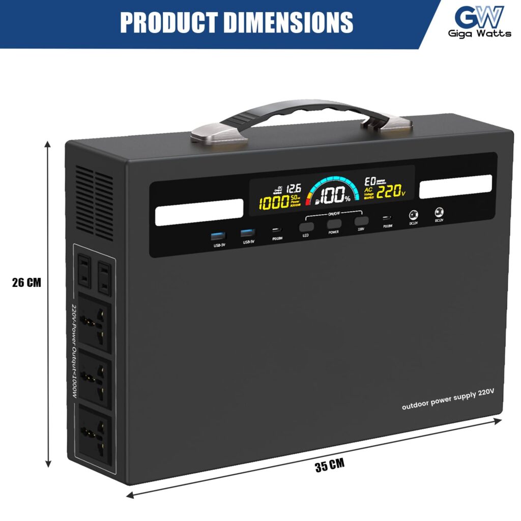 GigaWatts FGPM-1000C 1000W Portable Solar Power Station 960Wh Lithium ...