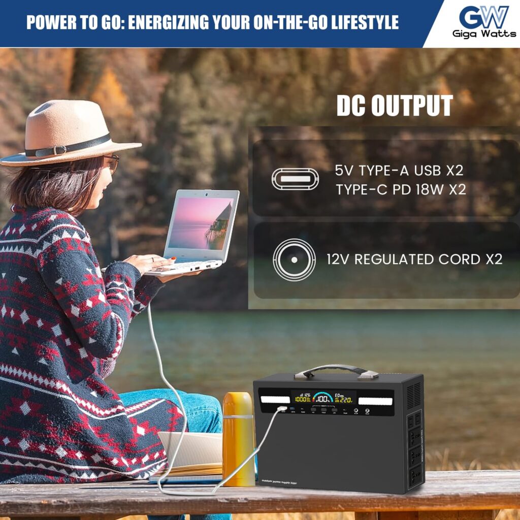 GigaWatts FGPM-1000C 1000W Portable Solar Power Station 960Wh Lithium ...