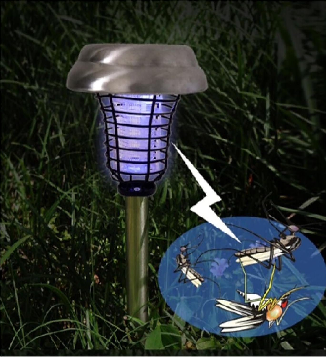 GIGAWATTS Solar Bug Zapper Mosquito Insect Fly Repellent Killer Light ...