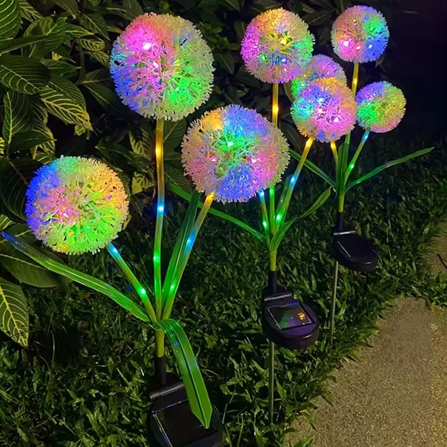 GIGALUMI GW-919 3 Lillies Flower Shape Design Solar Powered LED Stake ...